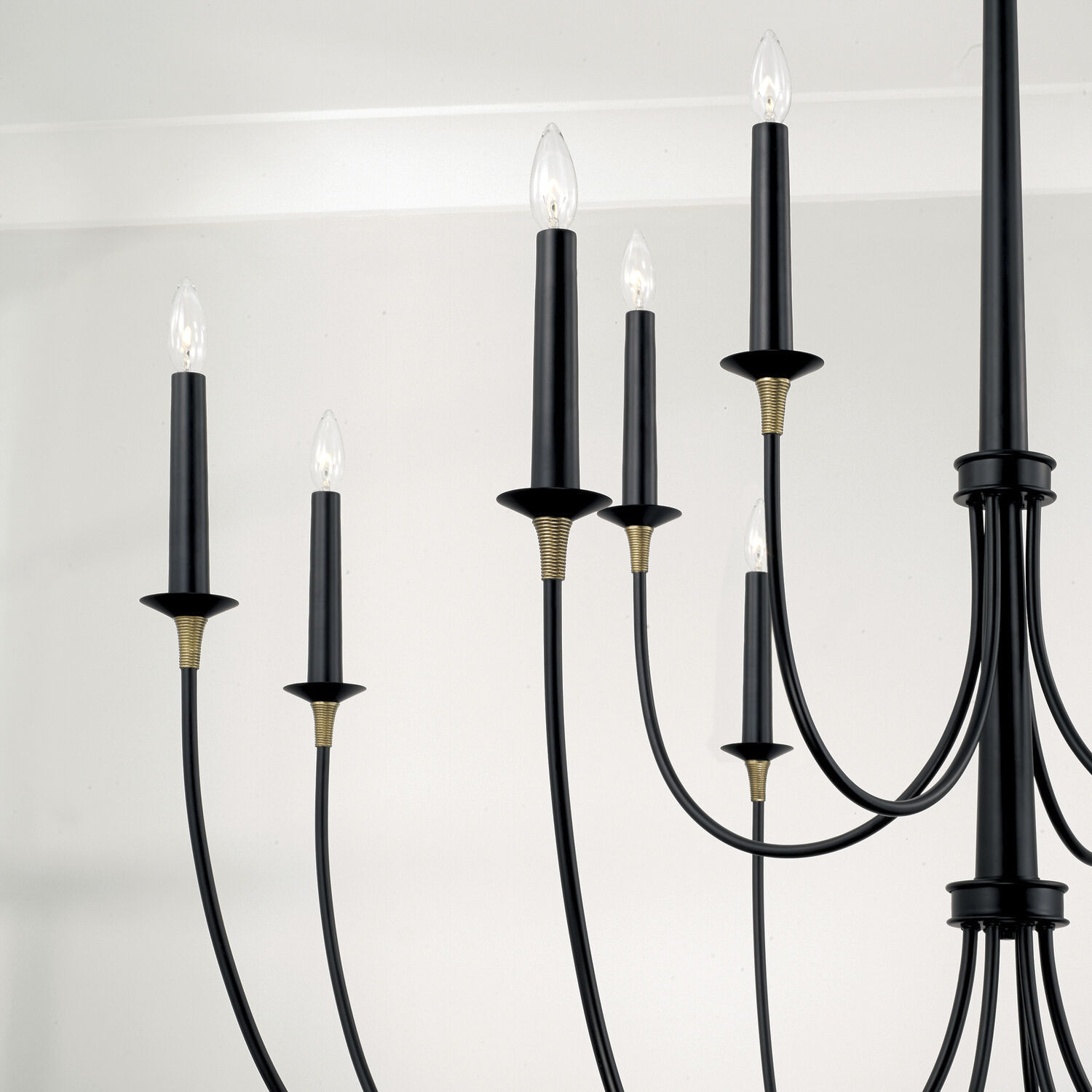 Capital Lighting 445601KB Amara 12 Light 54 inch Matte Black with Brass ...