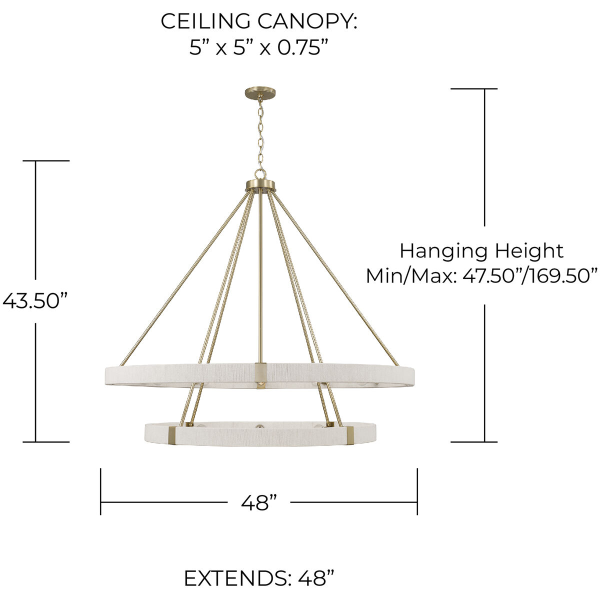 Capital Lighting 449802MA Delaney 20 Light 48 inch Matte Brass ...